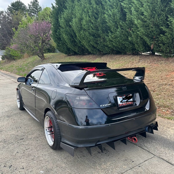 5 Piece Rear Diffuser 07-11 Honda Civic Si/non-si Coupe Only - Etsy
