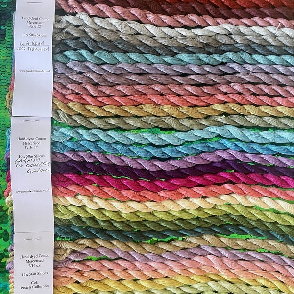 Hand Dyed Embroidery Thread Pack 10 Colours Pastels Collection - Etsy