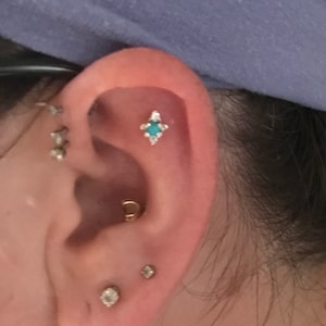 Minimal Silver Ball Helix Earring 18g/16g Threadless | Etsy