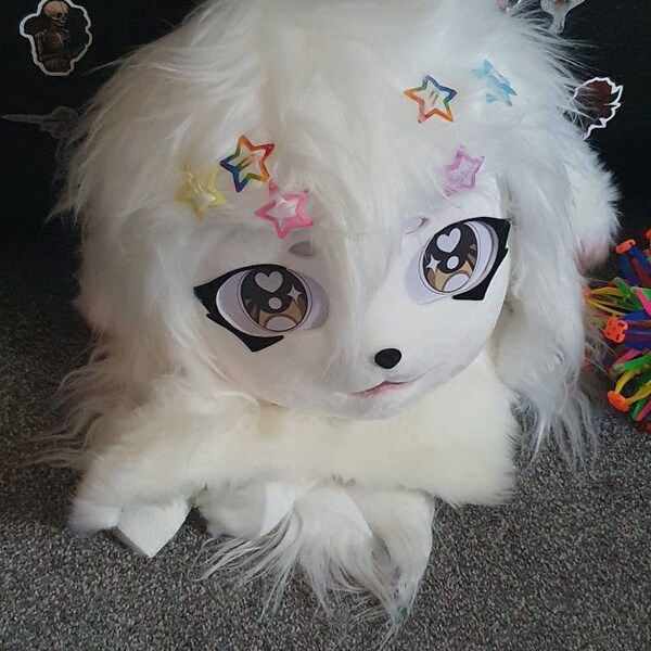 Furry Fursuit White Sheep Mask Cat Mask , Cosplay Mask Head , Beast ...