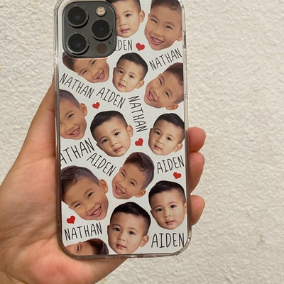 Personalized Faces iPhone Case With Names Custom Photo iPhone Case Baby ...
