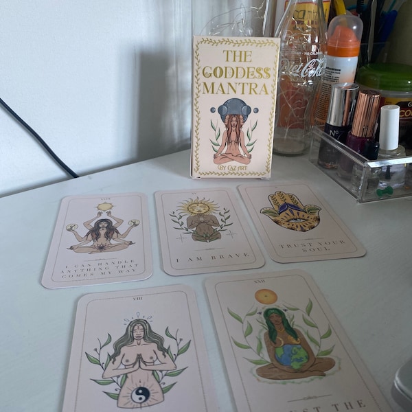 Goddess Mantra Oracle Cards With Guidebook | Luxury Affirmation Deck - Etsy
