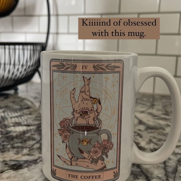 Tarot Card Mug, Occult Tarot Card Coffee Mug, the Coffee Tarot Mug ...