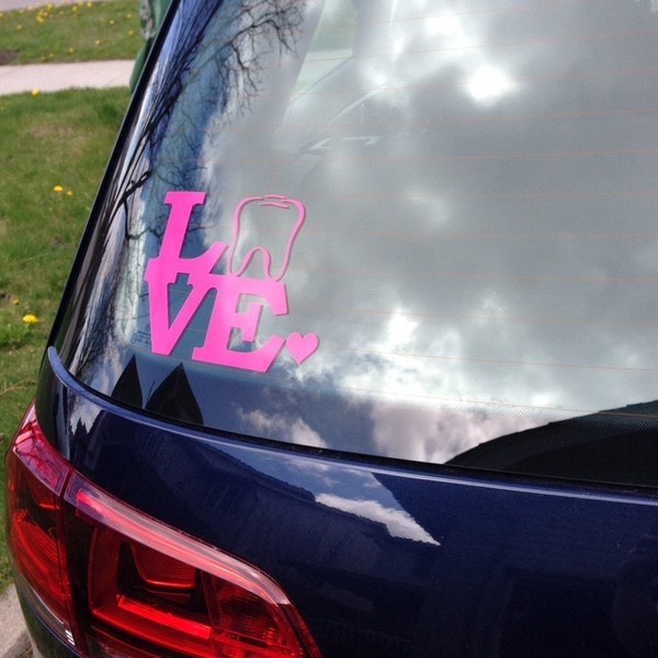 Love Tooth 6" Sticker Decal *F70* Dentist Dental Hygienist Assistant ...