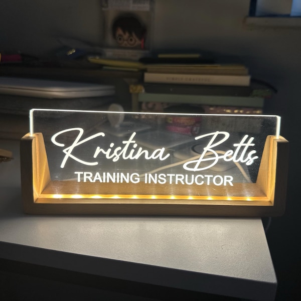 Personalized Name Plate With Wooden Base for Desk | Custom Office Decor ...