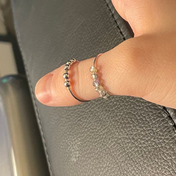 Stress Ring Anxiety Fidget Ring With Beads. Anti Stress Ring. Thumb ...