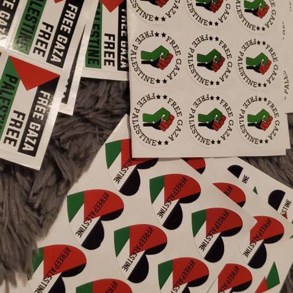 Free Palestine Heart Matte Stickers, Sticker Sheet, Order Stickers ...