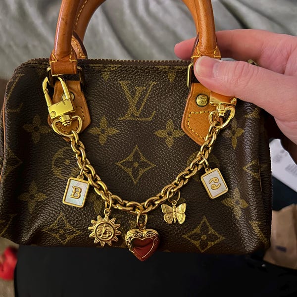 Custom Bag Charm, Gold Filled Purse Chain With Multi Charm, Women ...