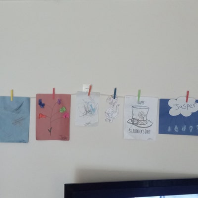 Star Rainbow Clothesline Artwork Display, Rainbow Art Work Display ...