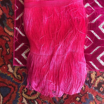 1 Yard 4 to 10 Hot Pink Chainette Fringe, Pink Trim, Fringe Tassel Trim ...