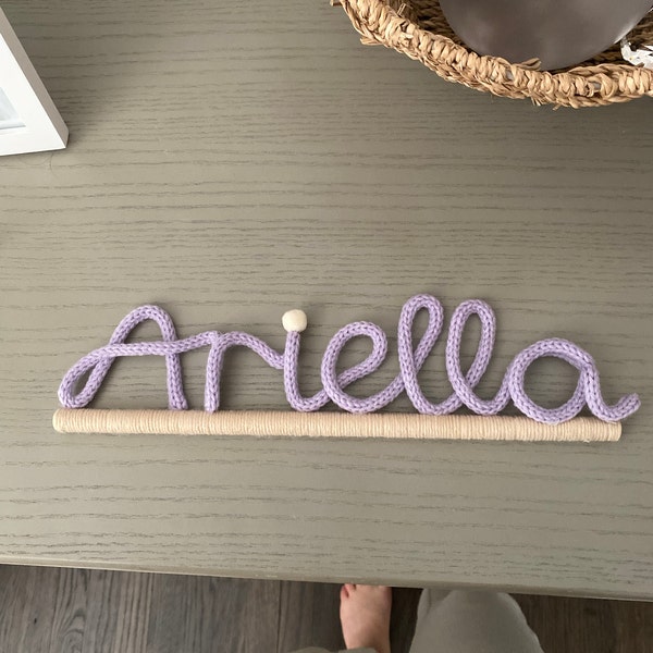 Personalized Knit Lettering, Name Sign for Wall, Kids Room Deco, Party ...