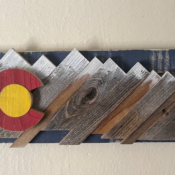 Rustic Colorado Mountain Sign Wall Hanging Key Holder - Etsy