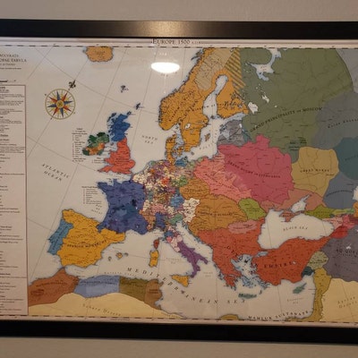 Europe 1444, Historical Map - Etsy
