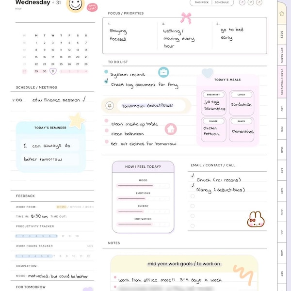 Essential Cute Digital Stickers for Planner Goodnotes Widget Sticker ...