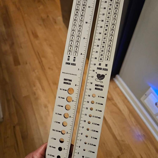 Knitting Ruler With Gauge Swatch Ruler and Needle Sizes - Perfect for ...