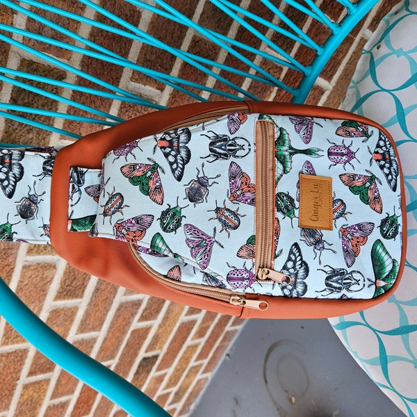 Handmade Retro Style Sling Bag, Floral & Turquoise Bag, Crossbody Sling ...