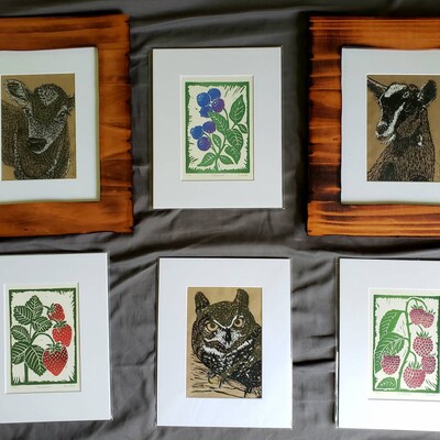 Triple Berry Block Print Set Blueberries Strawberries - Etsy Canada