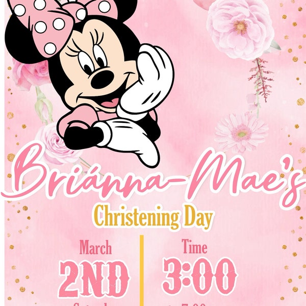 Minnie Mouse Invitation, Minnie Mouse Digital Invitation, Minnie Mouse ...