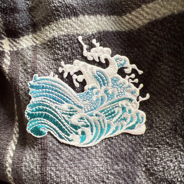Ocean Wave, Sea Wave Patch, Cool Patch, Embroidered Iron-on Patch ...