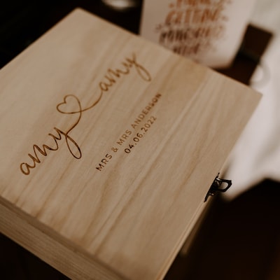 Engraved Heart Couple Keepsake Box, Personalised Wooden Wedding Memory ...