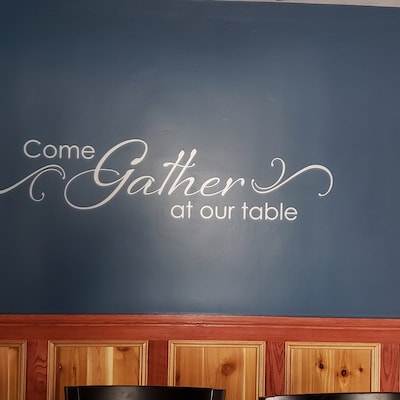 Come Gather at Our Table Decal With Scroll Design Dining Room Wall Art ...