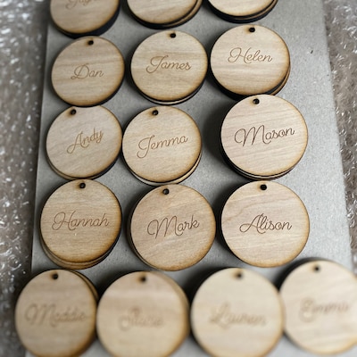 Personalised Name Place Settings, Laser Cut Name Tags Wedding Place ...
