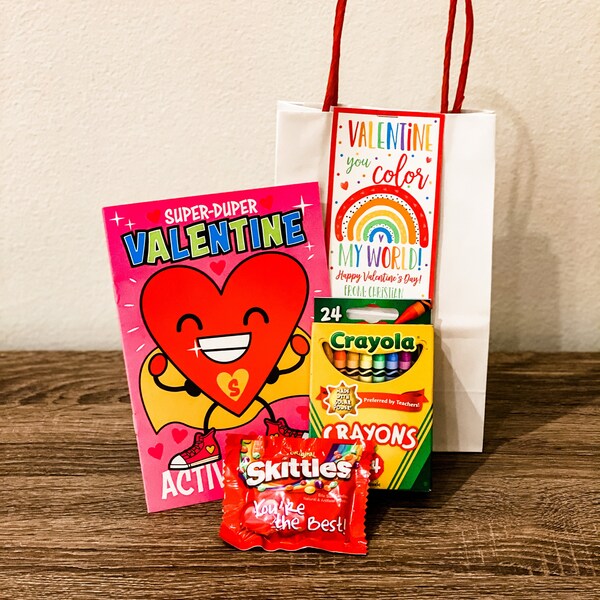 Editable Rainbow Valentine's Day Gift Tag Valentine You Color My World ...