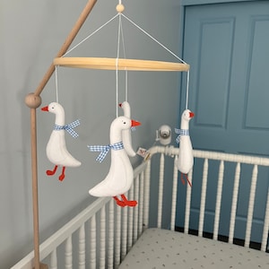 Duck Nursery Baby Mobile Goose Blue Ribbon Baby Mobile Boys Crib Mobile ...