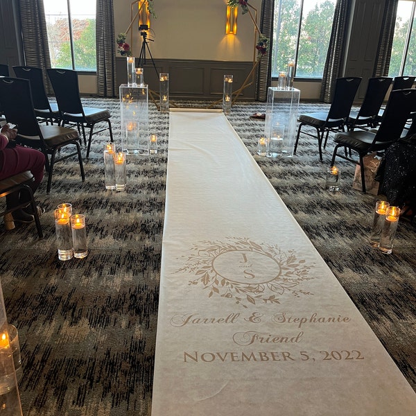 Custom Personalized Aisle Runner Wedding Aisle Runner, Initial Monogram ...