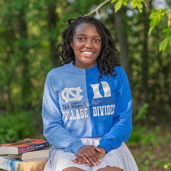 Custom College/ Team Apparel- Half and Half T-shirt or Crop Divided Tee ...