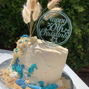 Personalised Birthday Cake Topper Circle Design Cake Topper | Etsy