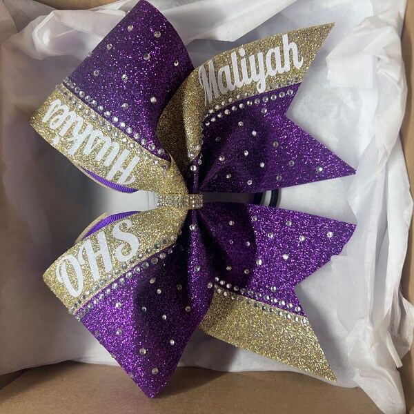 Cheer Bow - Your Choice of 2 Glitter Colors - Competition Bow With ...