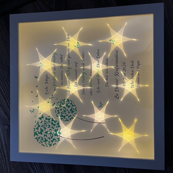 LED Bild beleuchtet Bilderrahmen Hochzeit Goldene Hochzeit Geschenk ...