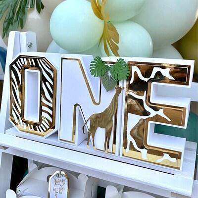 Safari, Jungle, Wild One Custom 3D Letters Safari Birthay Party Jungle ...