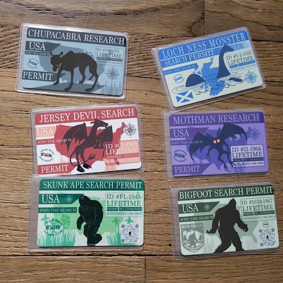 Cryptid Search Permit Collection Wallet-sized Metal Card - Etsy