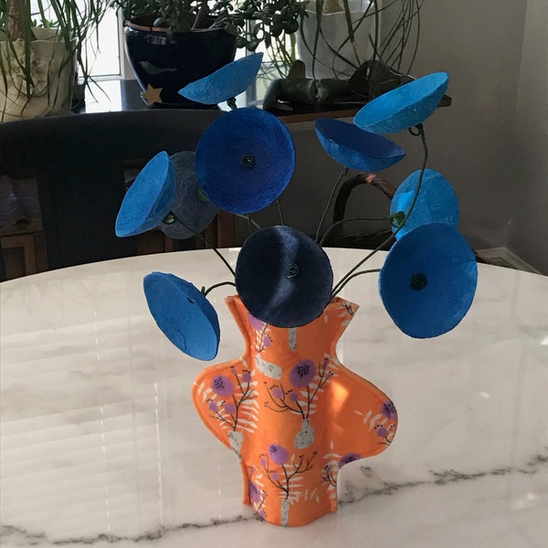 Papier Mache' Lamp, Paper Light Sculpture, Table Lamp, Night Light ...