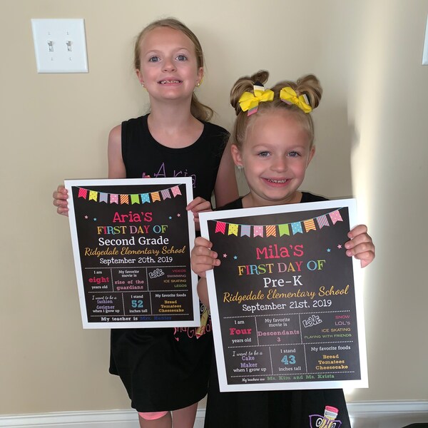 Back to School Sign, First Day of School Sign, 1st Day of School ...