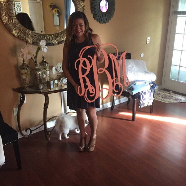 24 Inch PAINTED Wooden Monogram Letters, Wood Monogram, Guest Book - Etsy