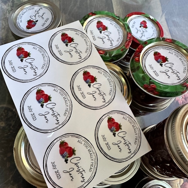 Personalized Jam and Canning Stickers, Custom Lid Labels for Jars ...