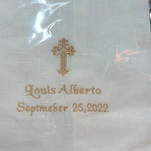 Custom Baptism Bundle - Bib, Stole, Towel and Shoes - Dedication, New ...