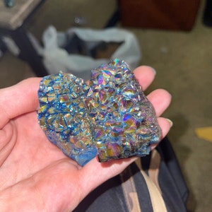 Rainbow Aura Amethyst Cluster Titanium Aura Amethyst Crystal - Etsy