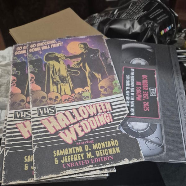 Personalised 1980's Vampire Horror Movie VHS Tape Inspired Wedding ...