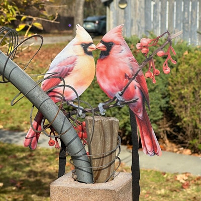 Cardinals Garden Metal Sign With Stake, Cardinal Garden Stake, Cardinal ...