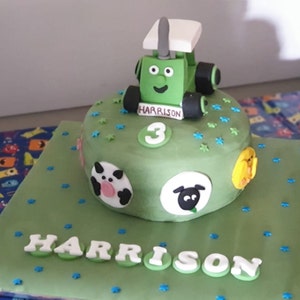Edible Tractor Ted Cake Topper personalised | Etsy