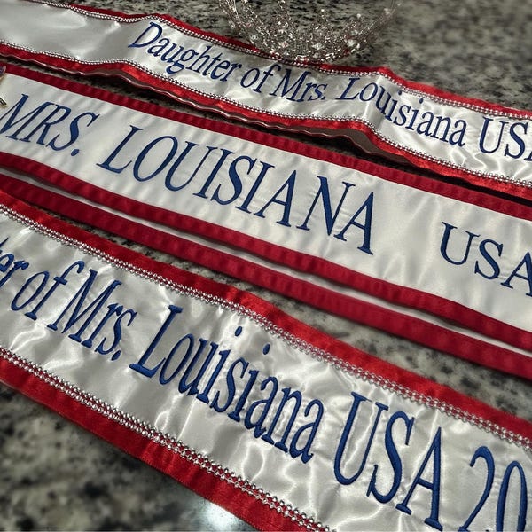 Custom Lace Sash Personalized Sash Customize Sash Embroidery Border ...