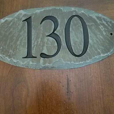 ADDRESS SIGN carved Stone House Number / Marker Plaque / Slate ...