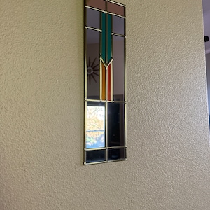 Piet Mondrian Style Stained Glass Effect Mirror With Darkened Lead ...