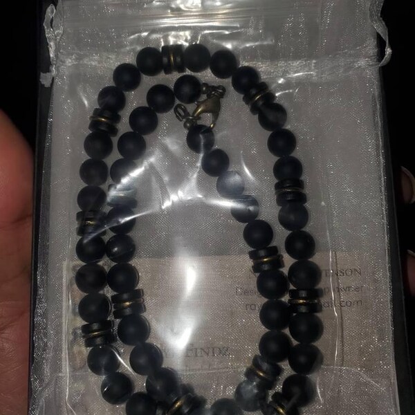 Pan African RBG Flag Inspired With Brass Oxide Crowns Matte Onyx Stone ...