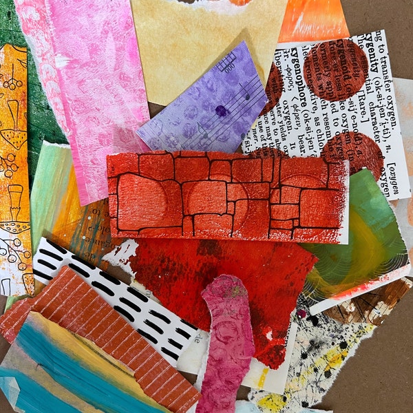 Neutral Collage Paper, Gelli Prints for Collage, Junk Journal Supplie ...