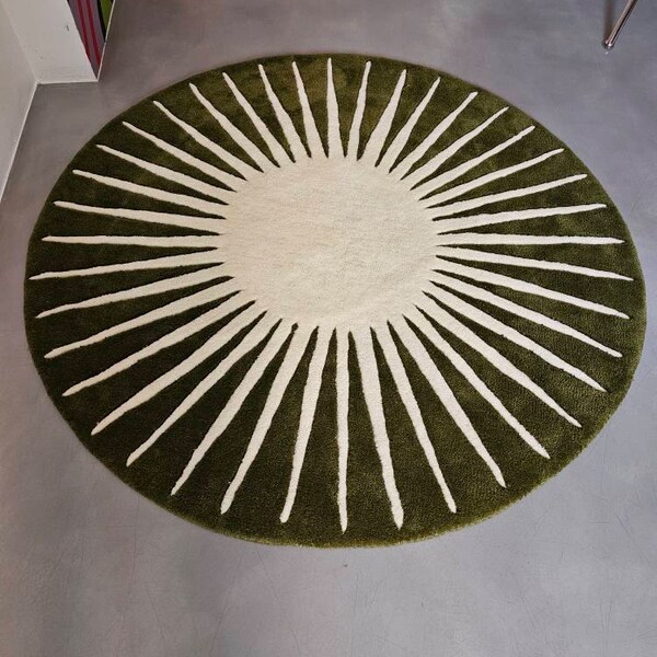 Round Rug Modern Designer Rug Hand Tufted Wool Rug Area Rug for Living ...